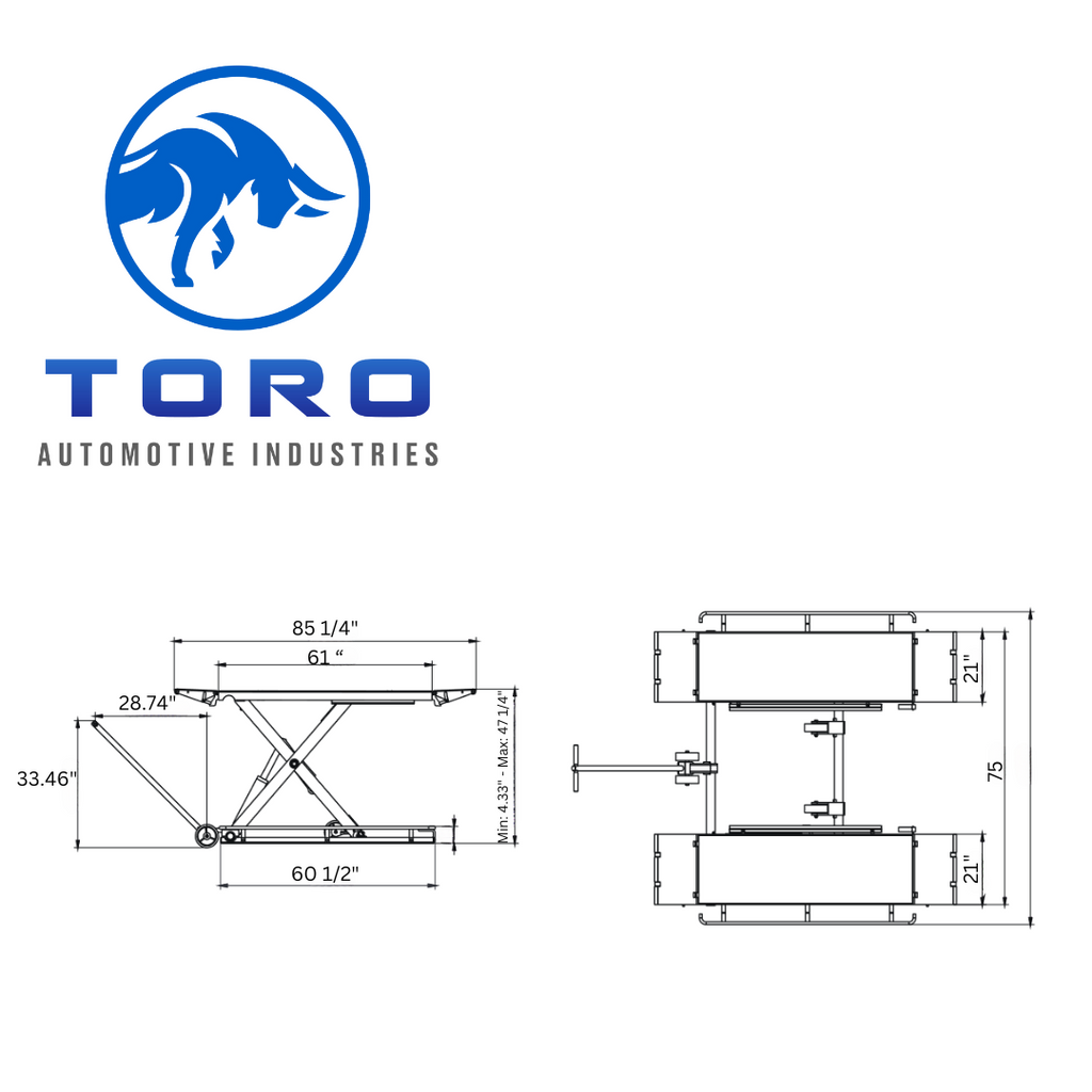 Mid Rise Open Bay Scissor Lift | Toro Auto Lifts